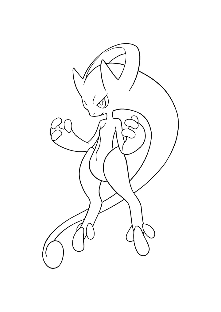 shiny mewtwo coloring pages