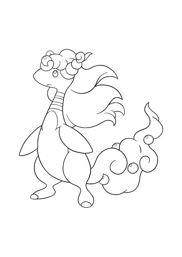 galarian rapidash coloring page printable