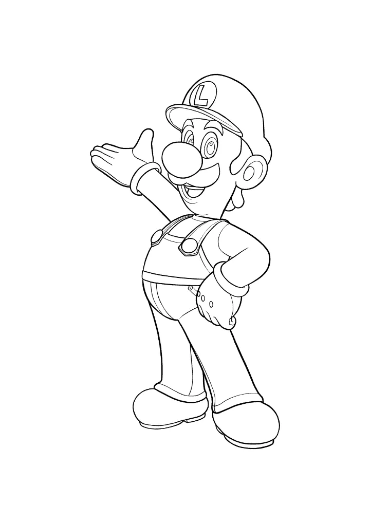 mario luigi and peach coloring pages