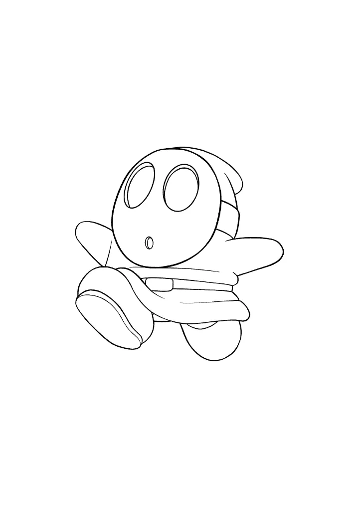 shy guy coloring pages printable