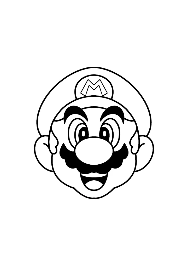 mario bros mushroom coloring page