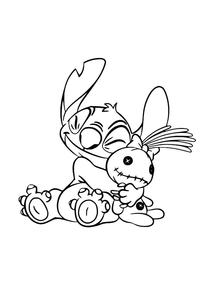 printable stitch and angel coloring pages