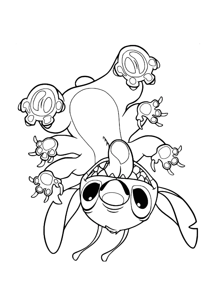 stitch coloring pages birthday
