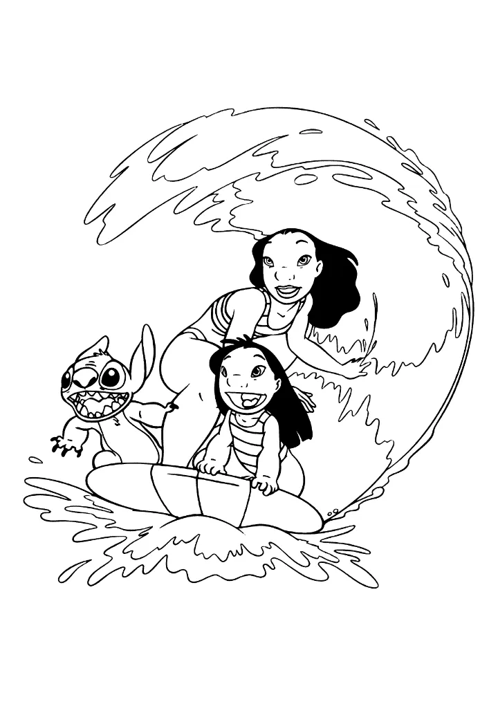 coloring pages stitch summer