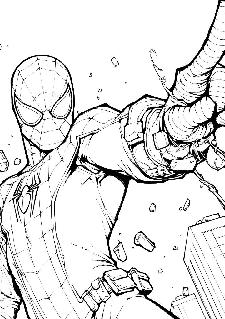spider man web coloring page